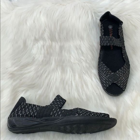 bernie mev. | Shoes | Bernie Mev Black And White Flats With Woven ...